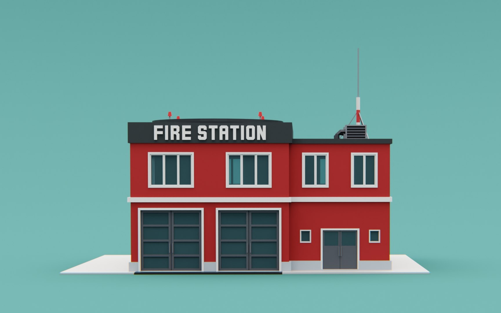 Fire Station City Building 3D Model - TurboSquid 2152330
