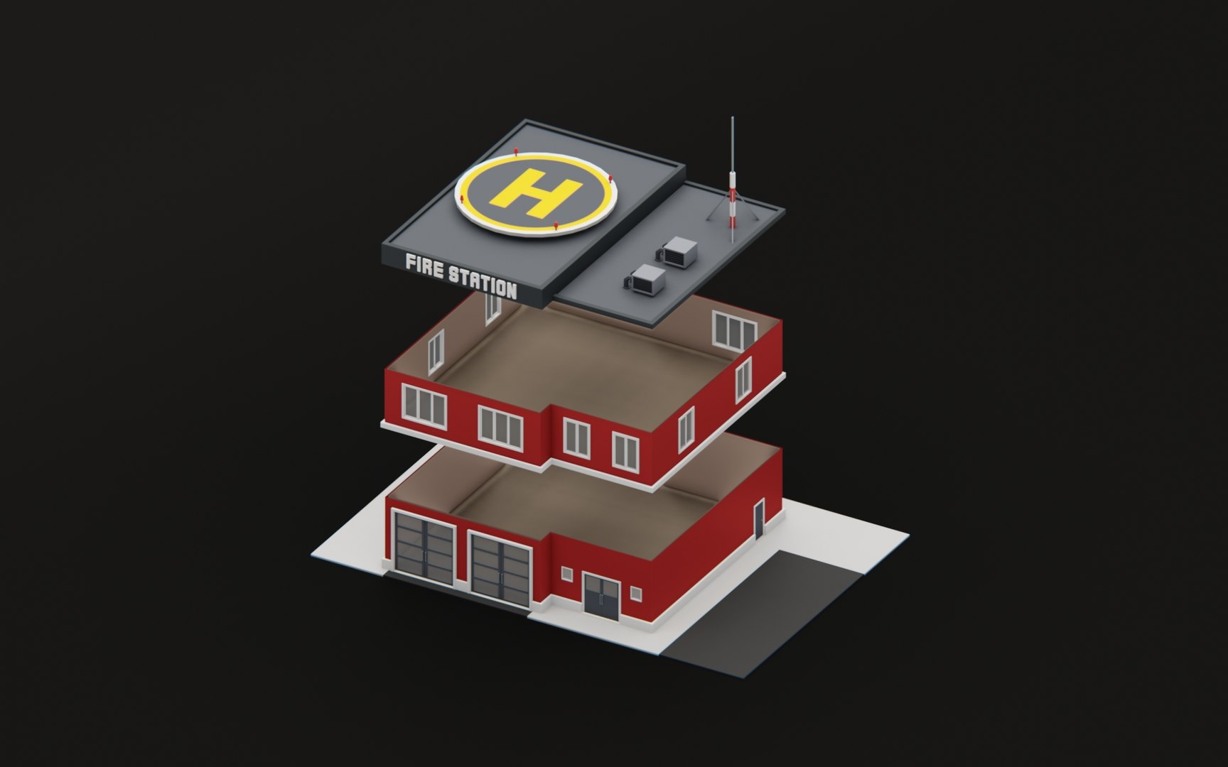 Fire Station City Building 3D Model - TurboSquid 2152330