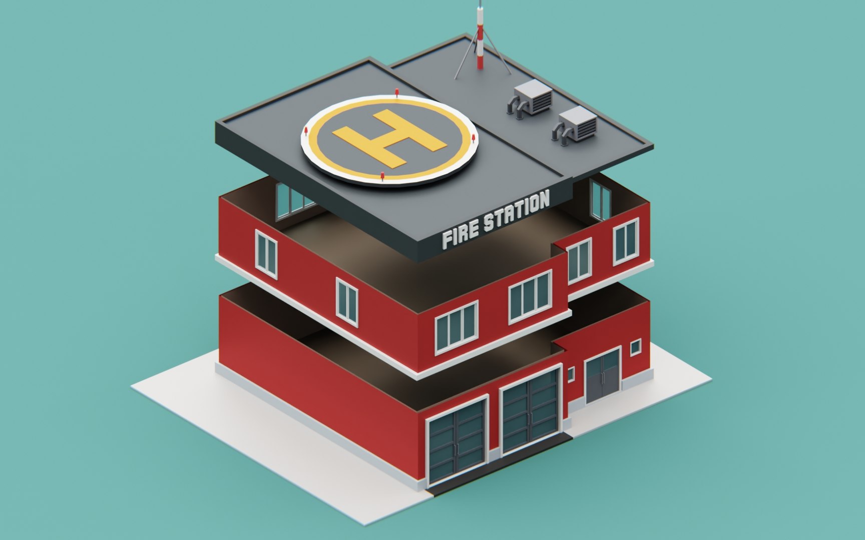Fire Station City Building 3D Model - TurboSquid 2152330