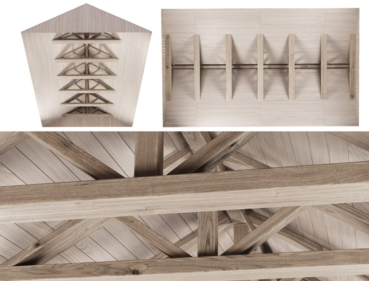 3D Model Wooden Ceiling V12 With Beams - TurboSquid 2285180