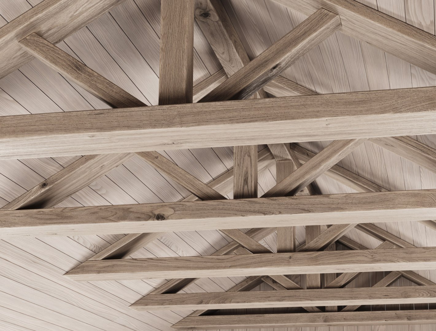 3D Model Wooden Ceiling V12 With Beams - TurboSquid 2285180