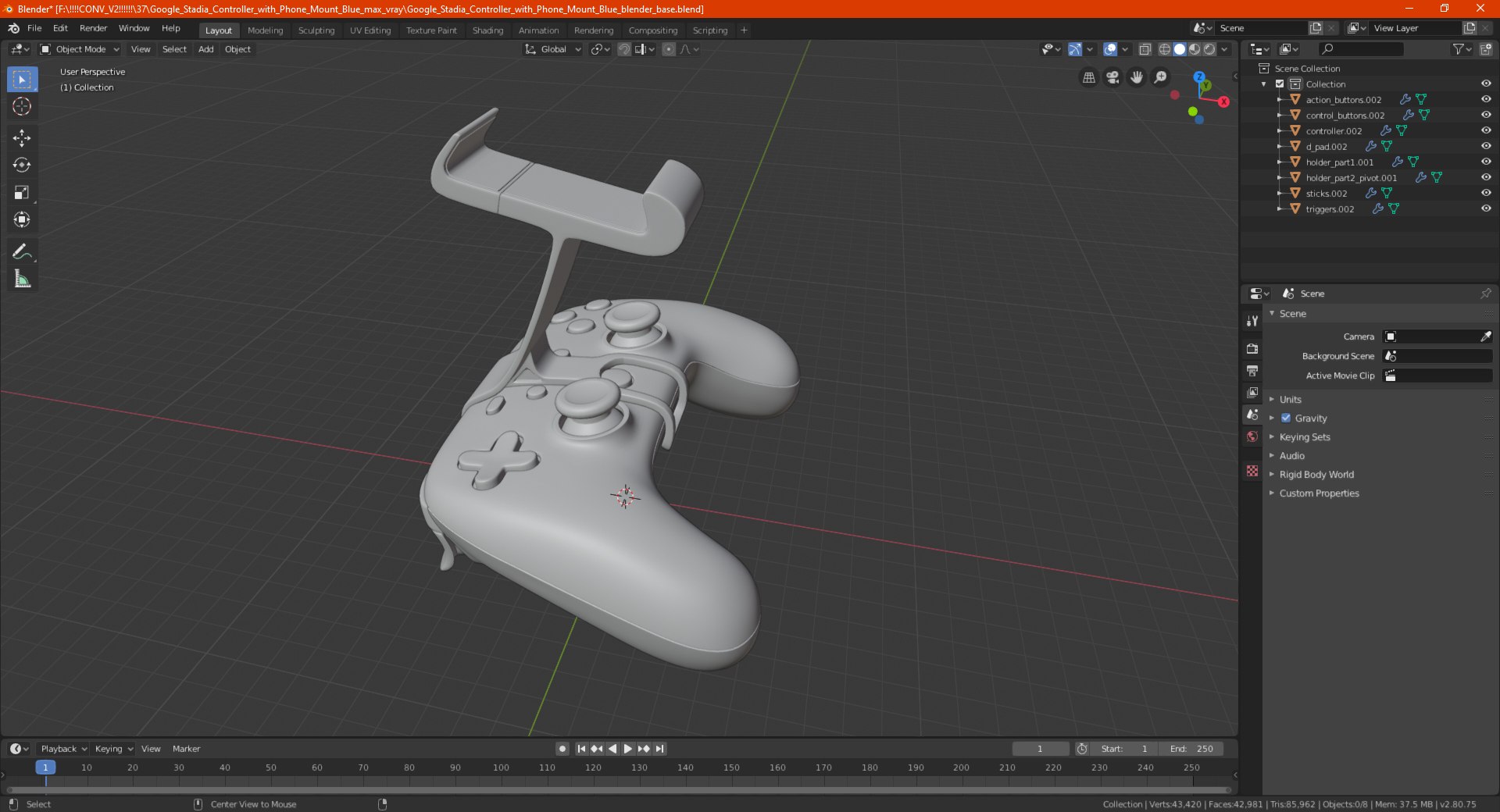 Google stadia controller phone 3D model - TurboSquid 1568484