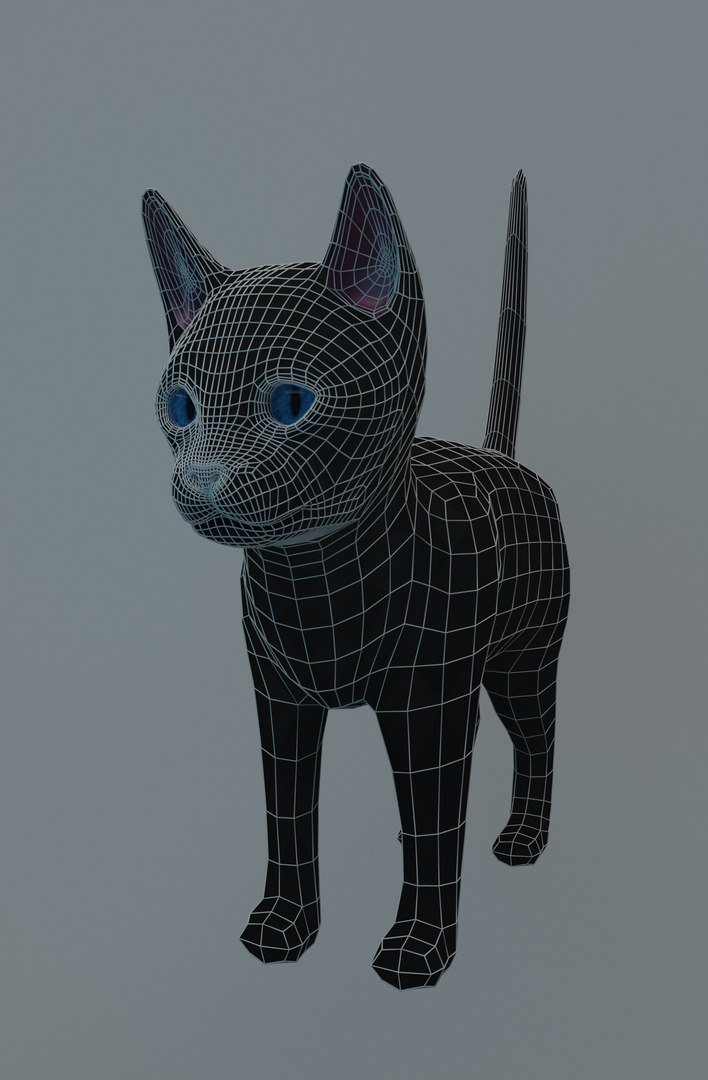 3D black cat model - TurboSquid 1224936