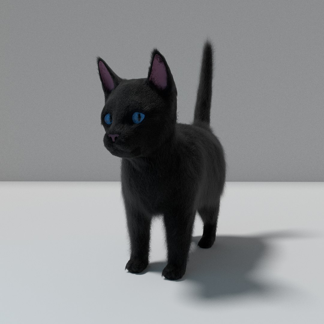 3D black cat model - TurboSquid 1224936
