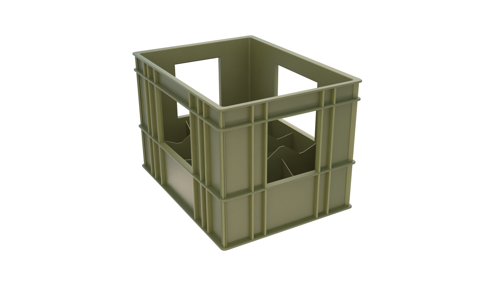 3D Model Green Plastic Crate - TurboSquid 2103960