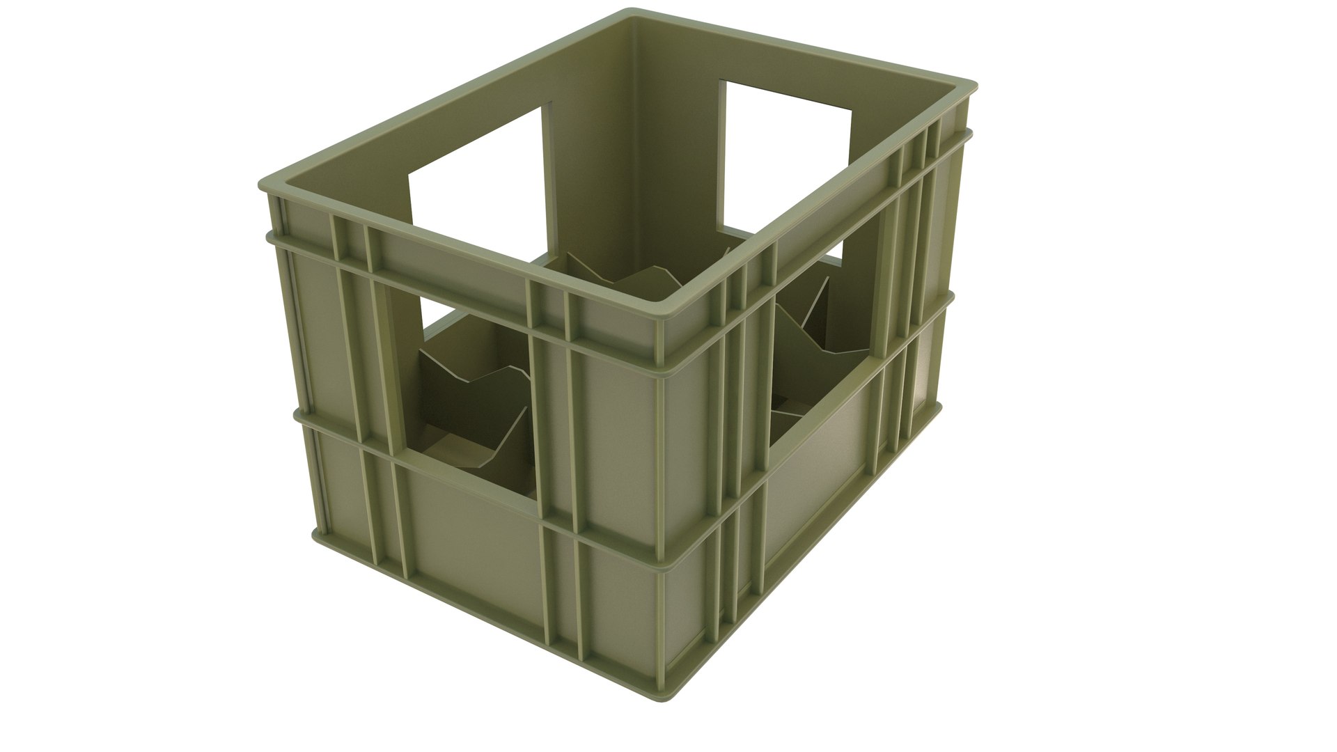 3D Model Green Plastic Crate - TurboSquid 2103960