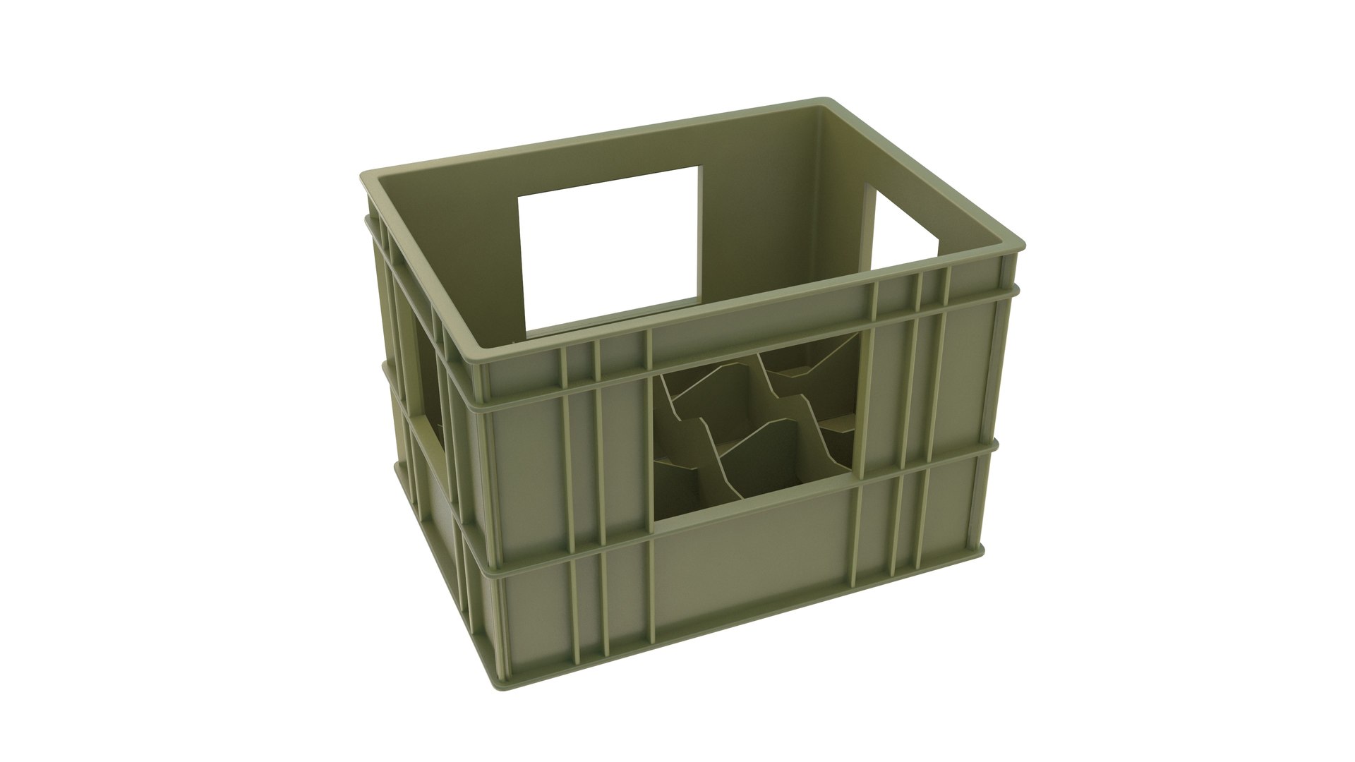 3D Model Green Plastic Crate - TurboSquid 2103960