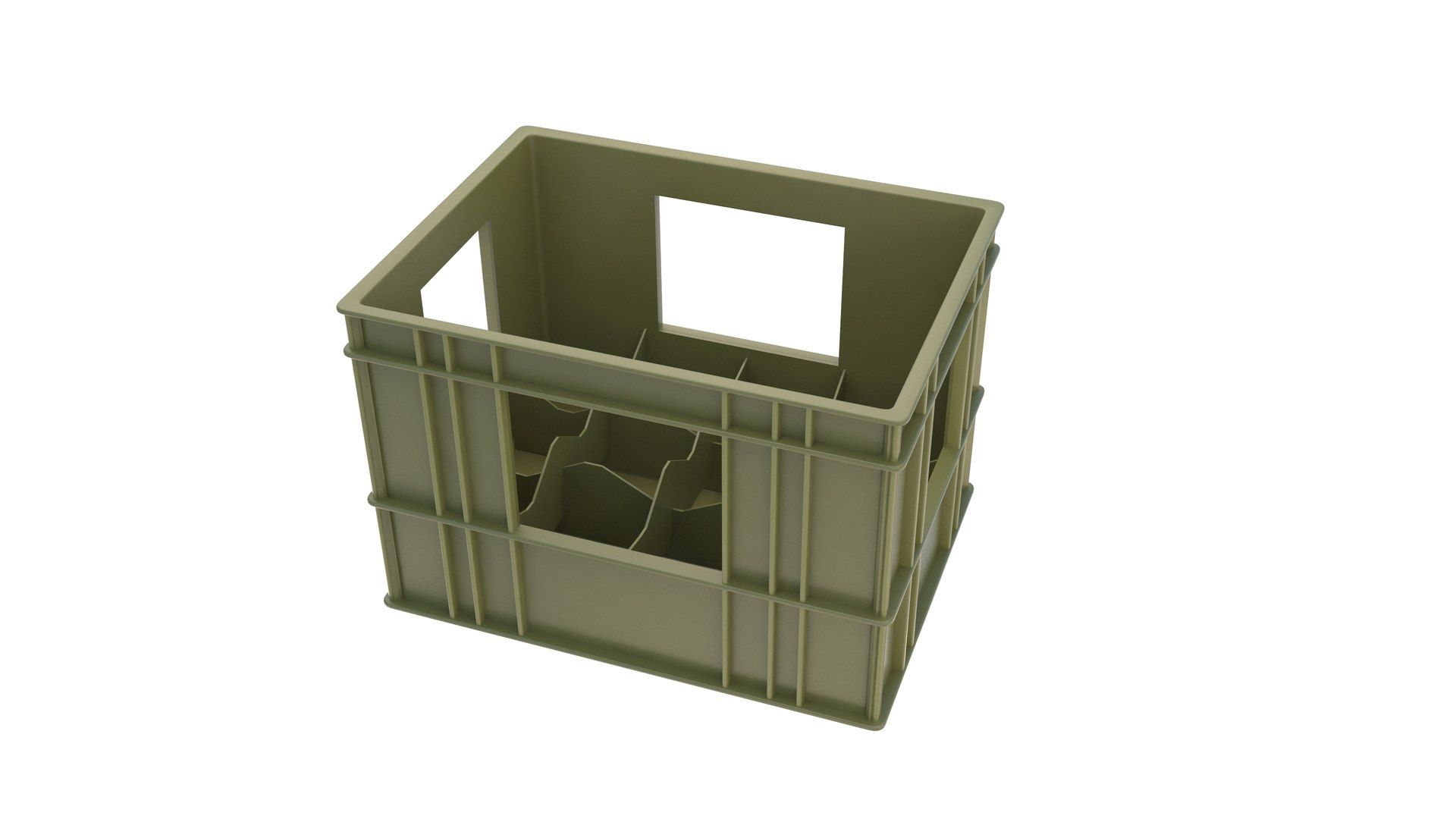 3D Model Green Plastic Crate - TurboSquid 2103960