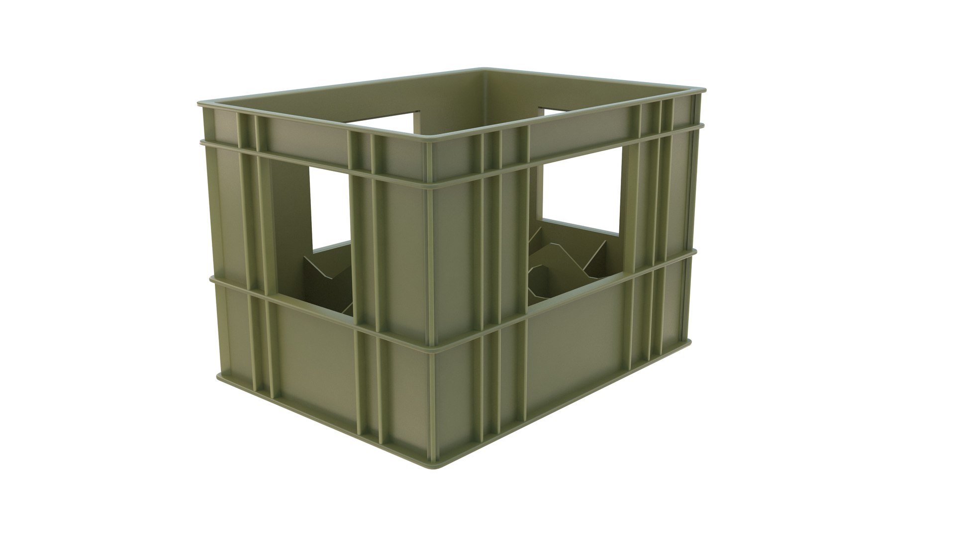 3D Model Green Plastic Crate - TurboSquid 2103960