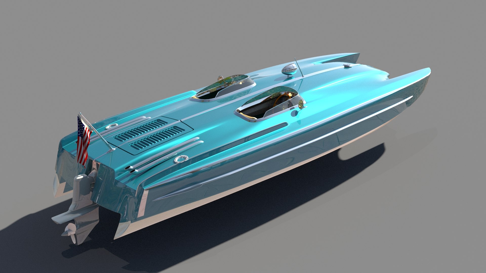 Retro Catamaran 3D - TurboSquid 2007405