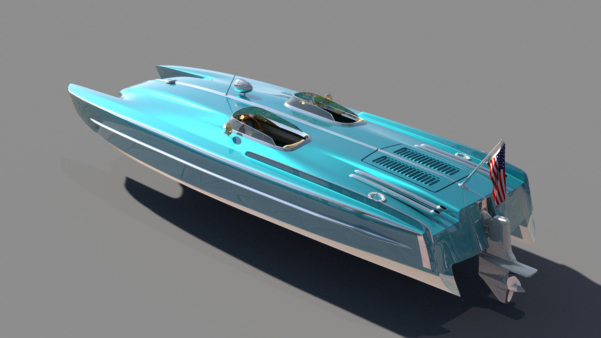 Retro Catamaran 3D - TurboSquid 2007405