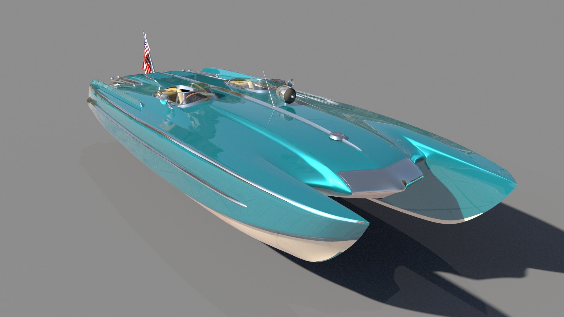 Retro Catamaran 3D - TurboSquid 2007405