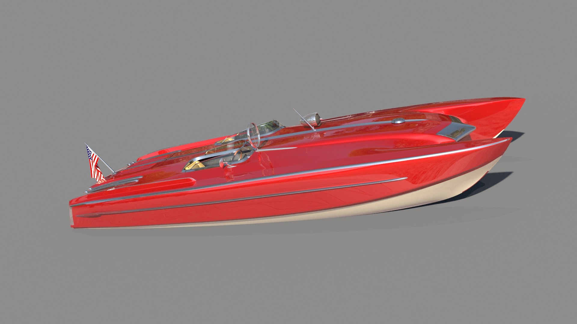 Retro Catamaran 3D - TurboSquid 2007405