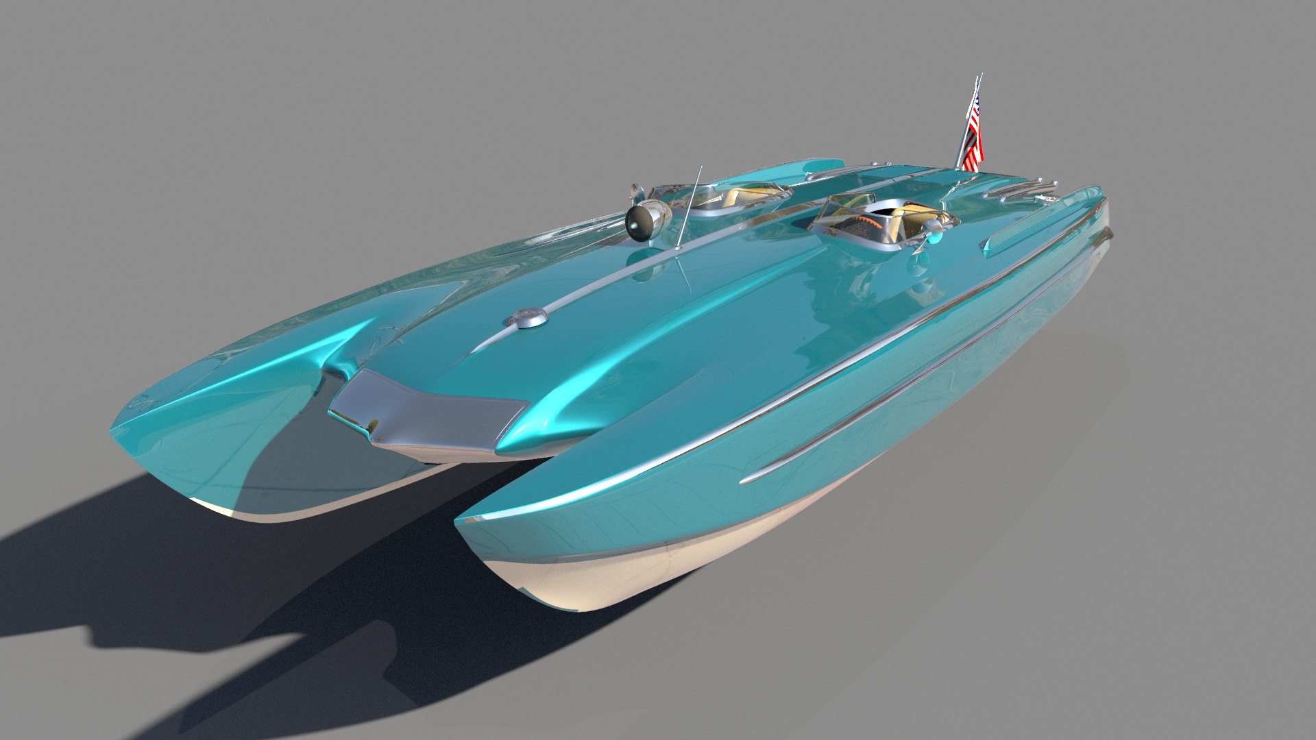 Retro Catamaran 3D - TurboSquid 2007405