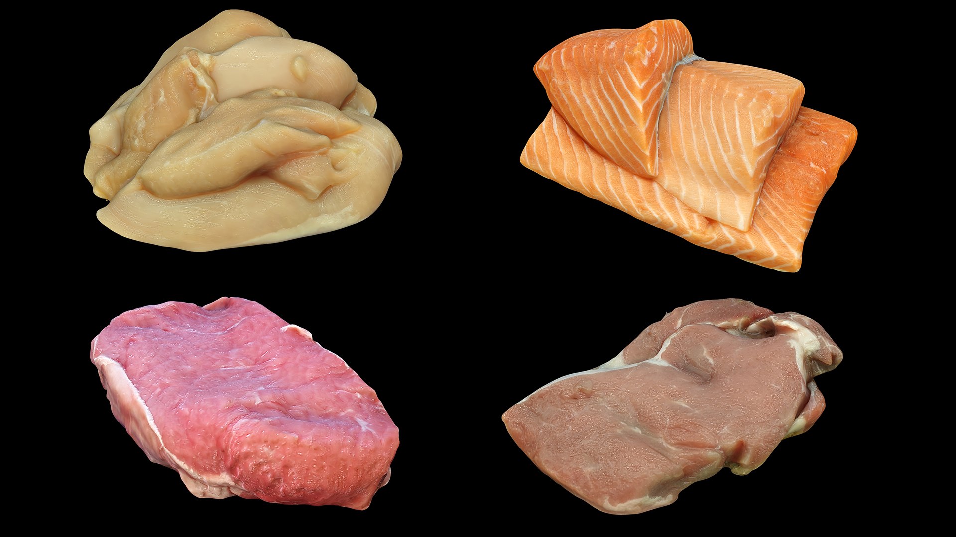 3D Food Collection 08 Fillets - TurboSquid 1933772