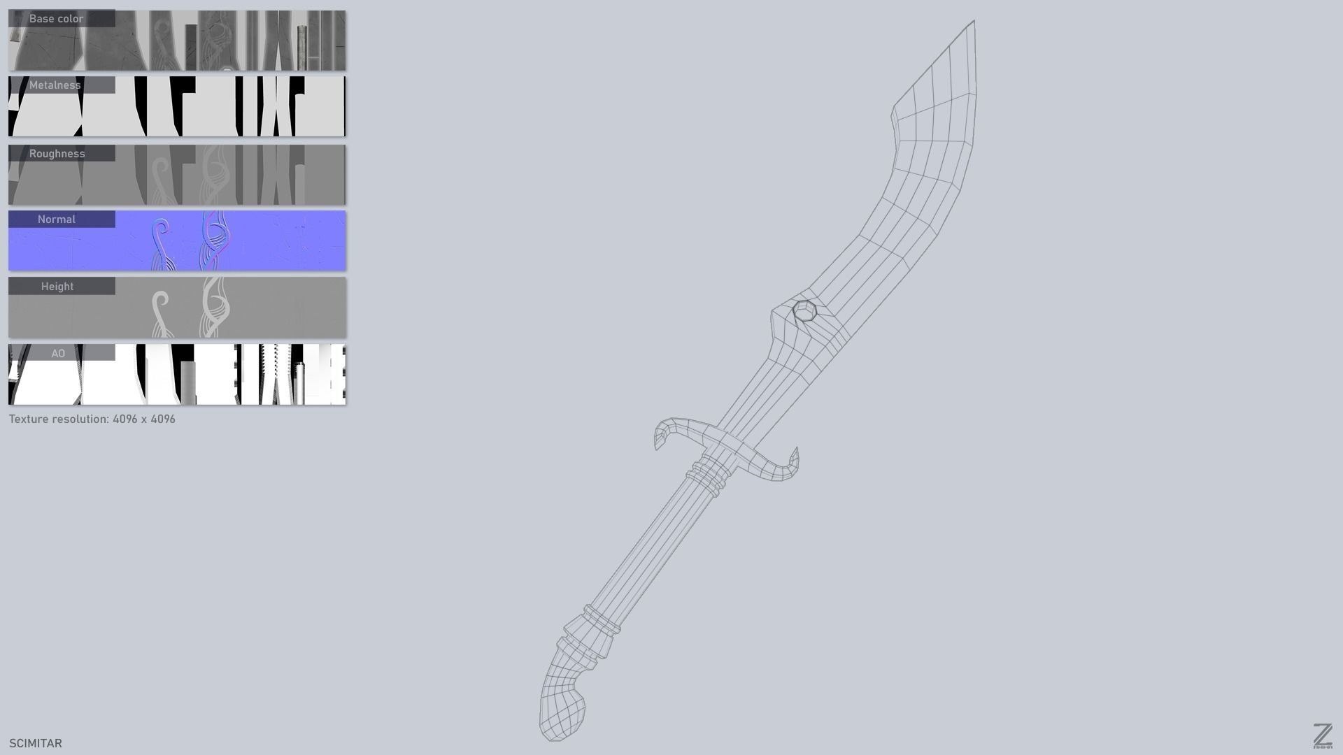 3D Scimitar Model - TurboSquid 2234854