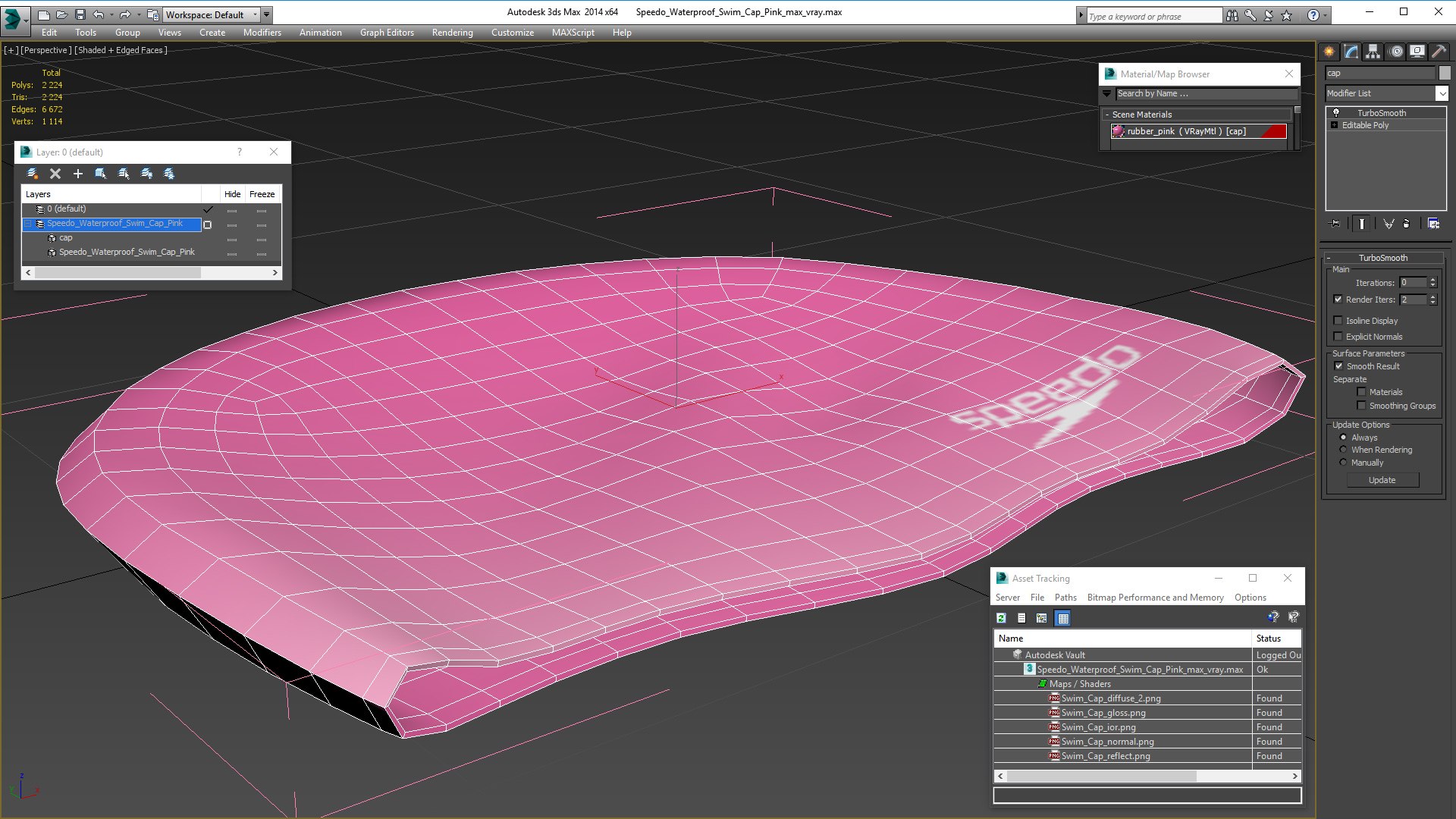 Speedo Waterproof Swim Cap 3D Model - TurboSquid 1630861