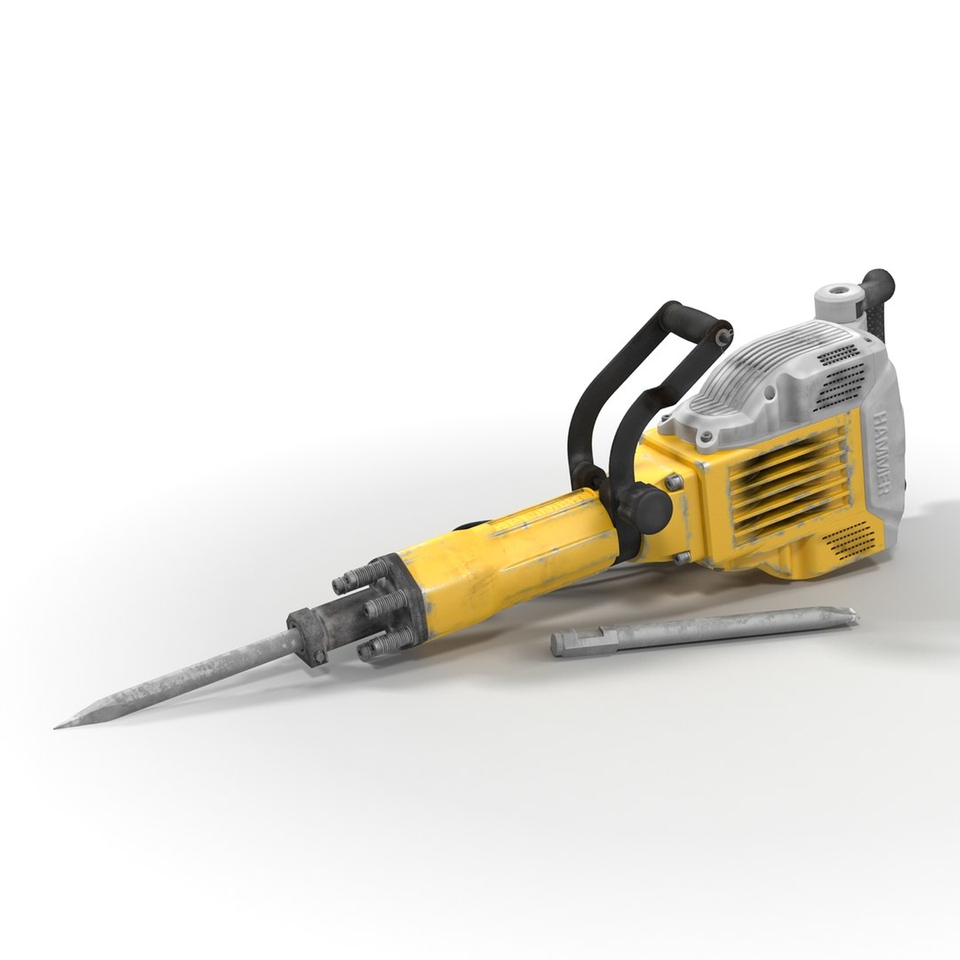 3d electric demolition jack hammer model