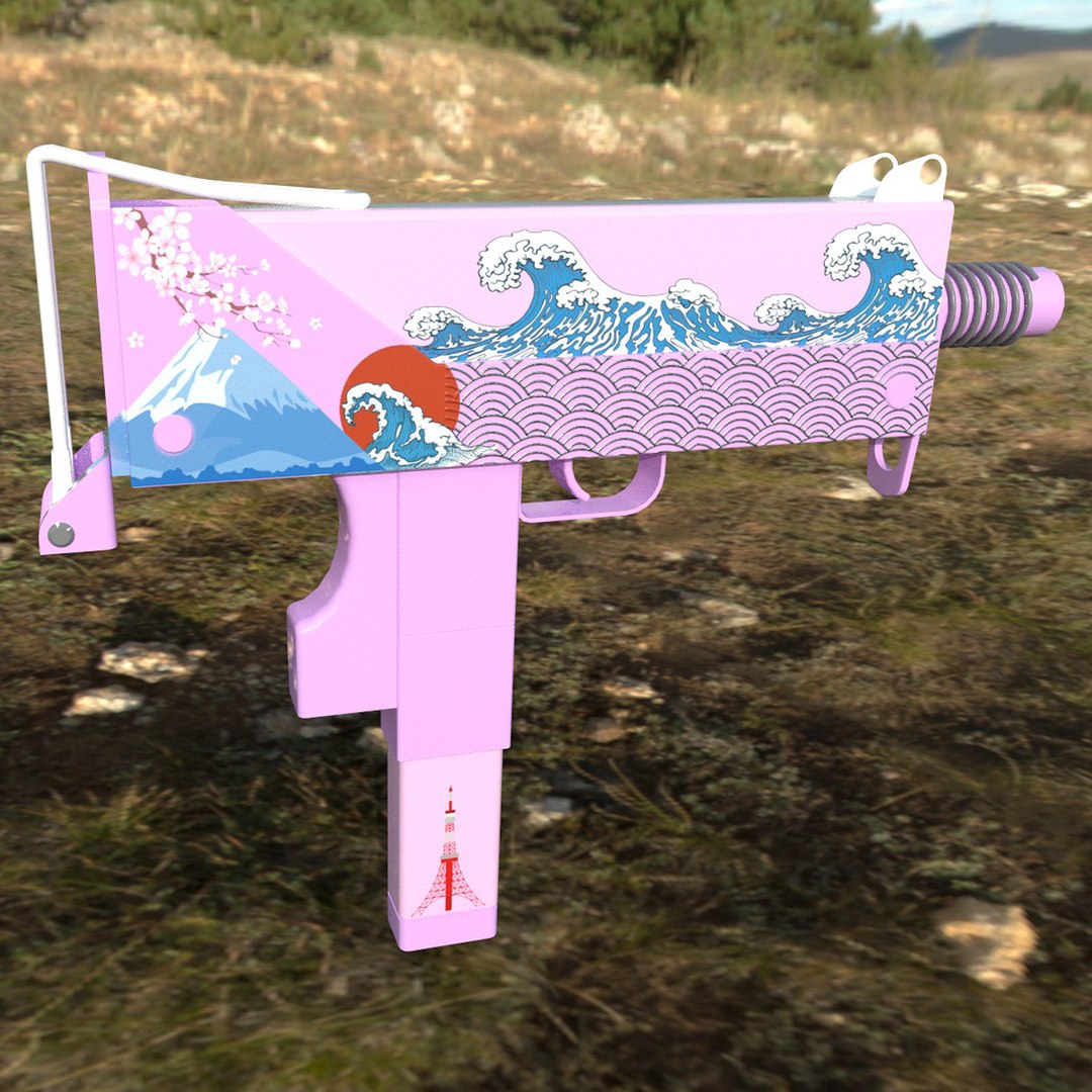 Japan Gun Pink 3D - TurboSquid 1894297