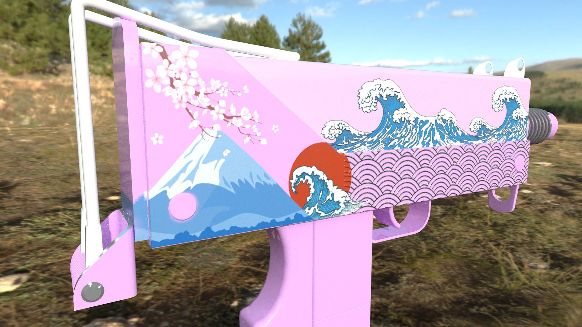 Japan Gun Pink 3D - TurboSquid 1894297