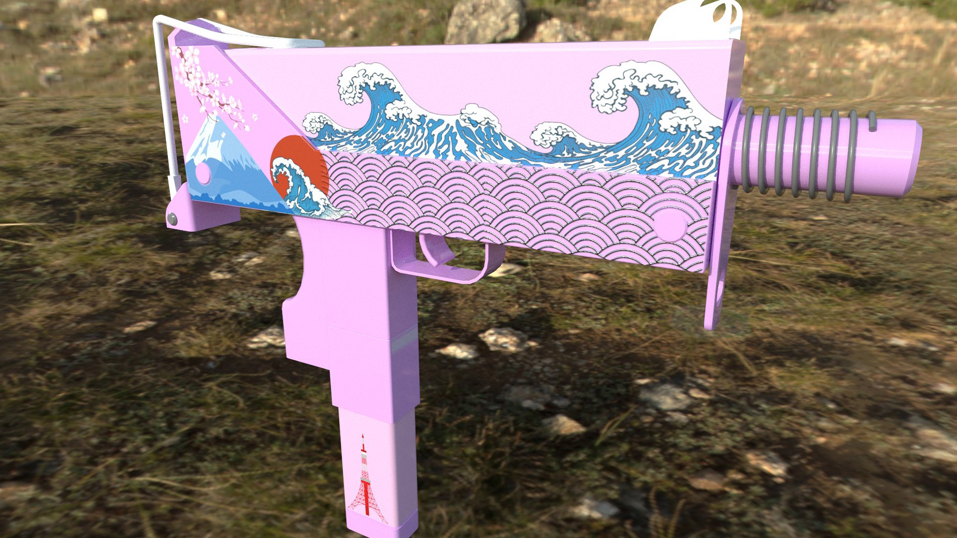Japan Gun Pink 3D - TurboSquid 1894297