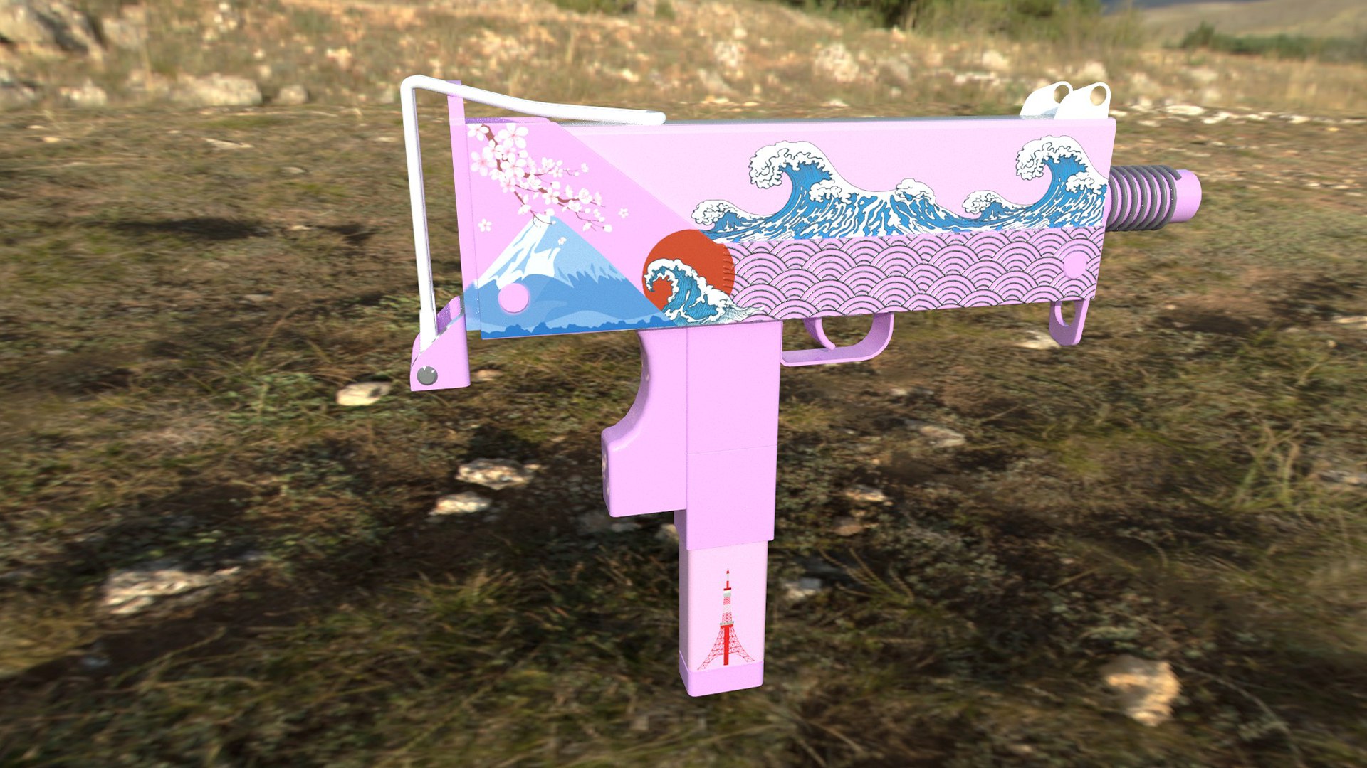 Japan Gun Pink 3D - TurboSquid 1894297