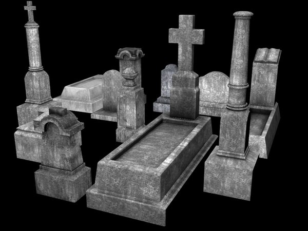 3d model graveyard graves
