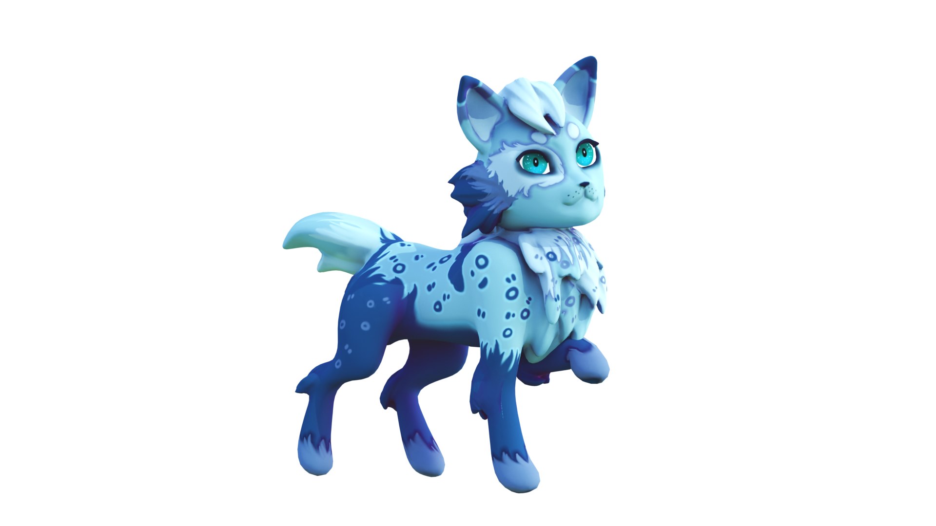3D Stylized Blue Cat - TurboSquid 2067218