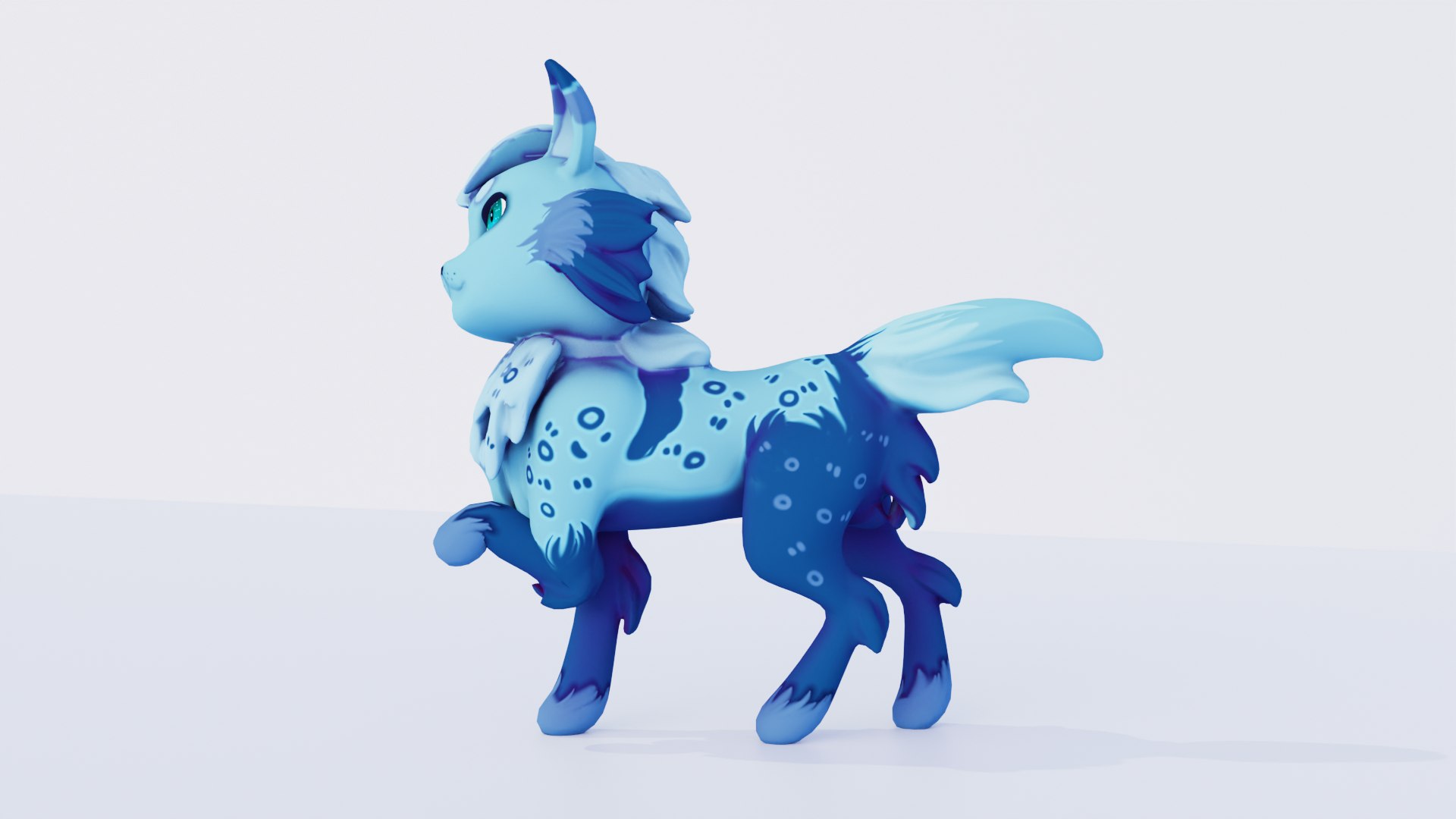 3D Stylized Blue Cat - TurboSquid 2067218