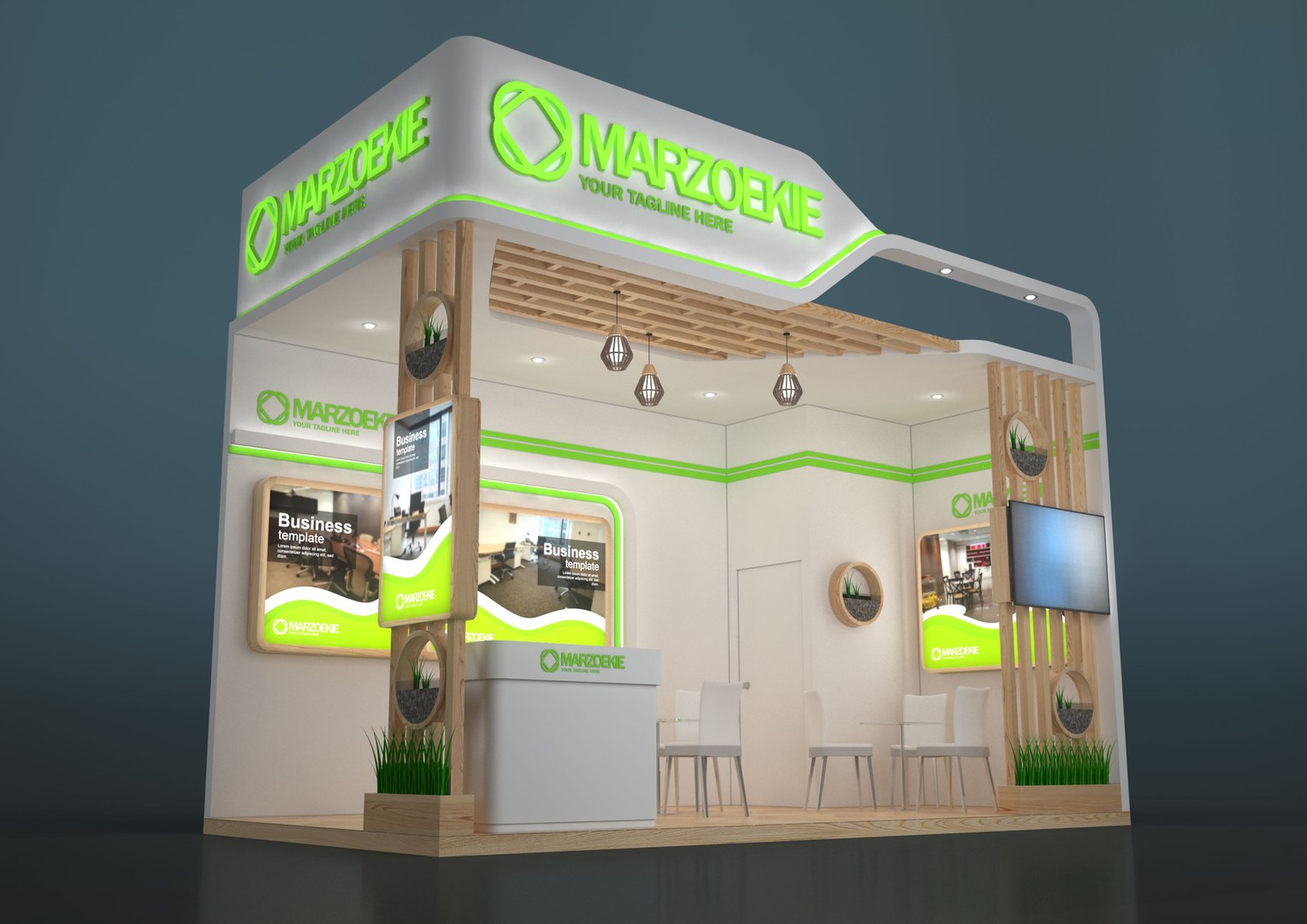 3D Exhibition Stand 18 Sqm Model - TurboSquid 1638377