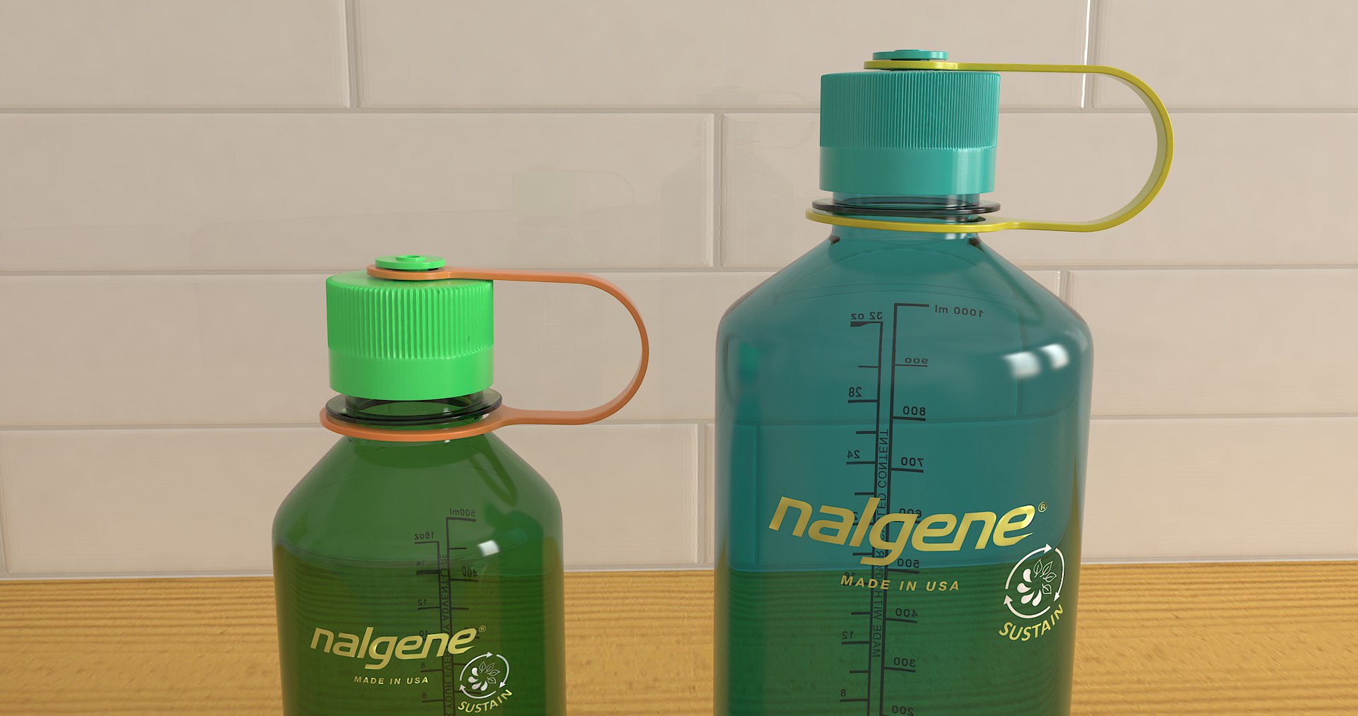 Nalgene 4 Bottles Collection 3D Model - TurboSquid 2003786