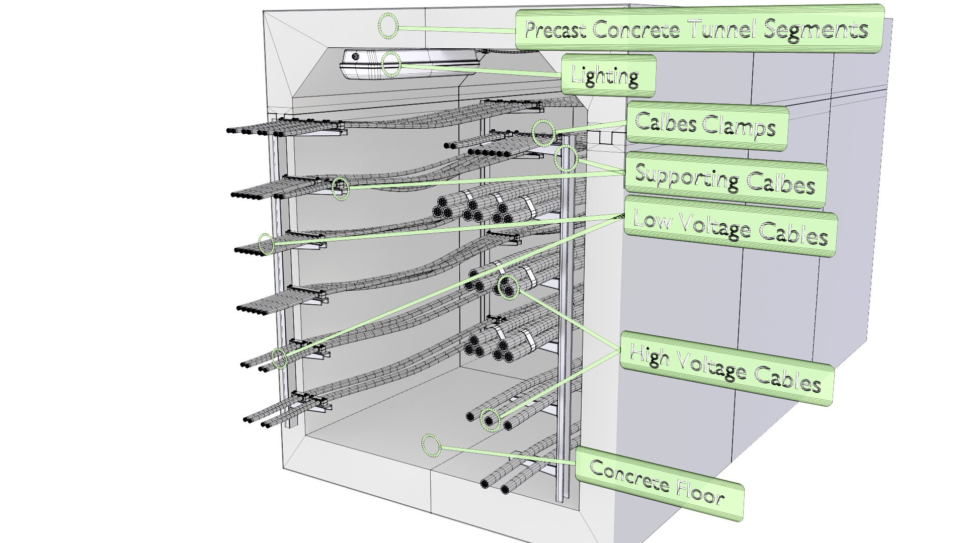 3D Concrete Tunnel Cables Technical - TurboSquid 1613865