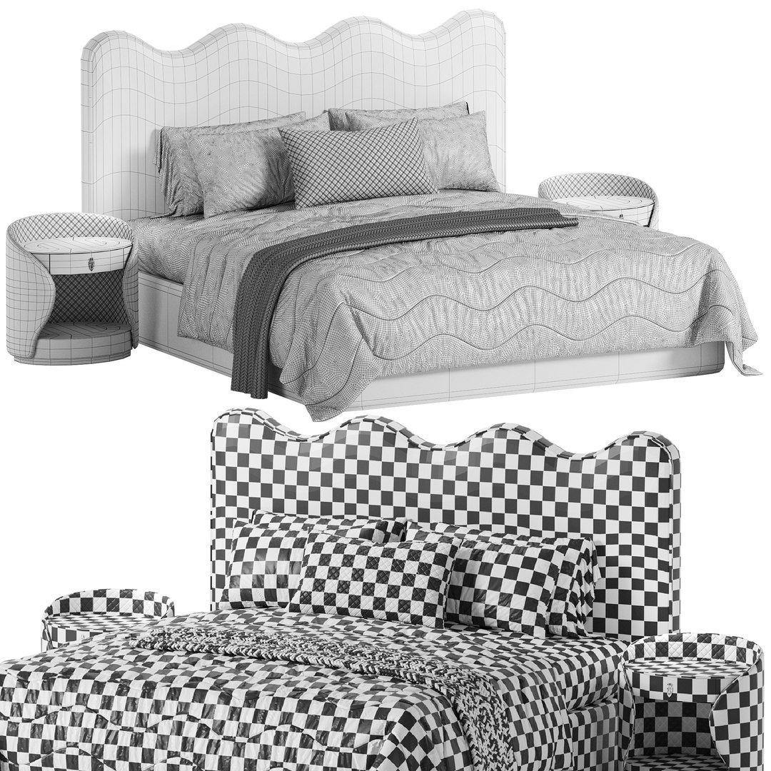 3D Beatrix Bed Model - TurboSquid 2387615