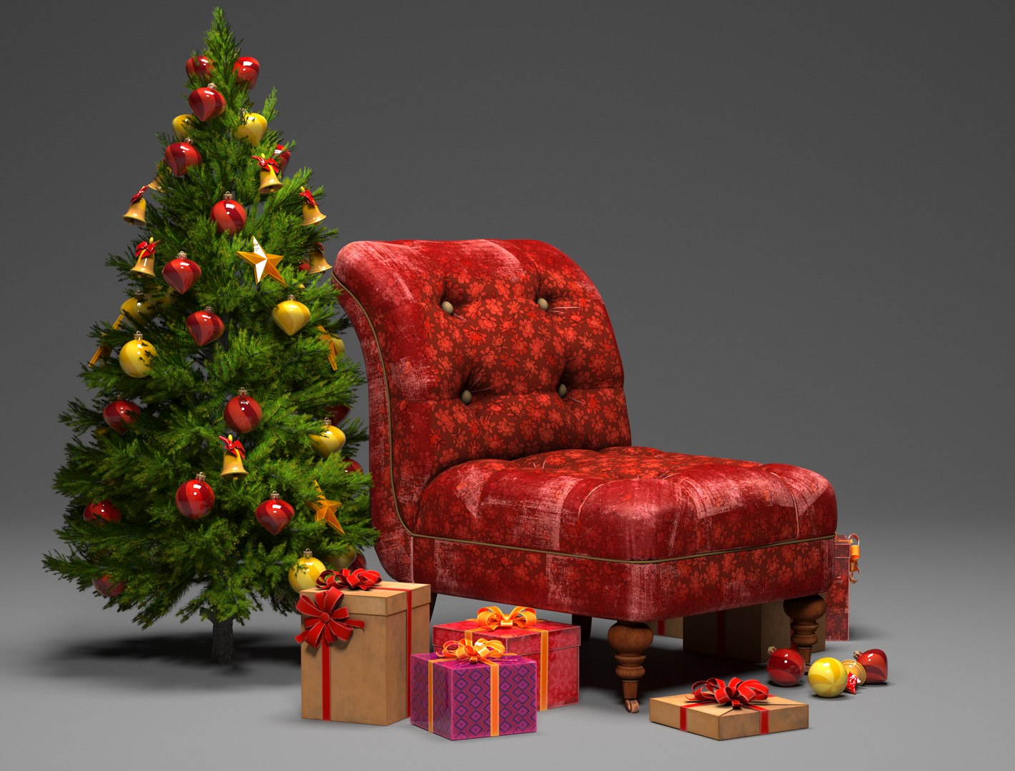 Santa Chair Santa Claus Chair 3D Model - TurboSquid 2328351