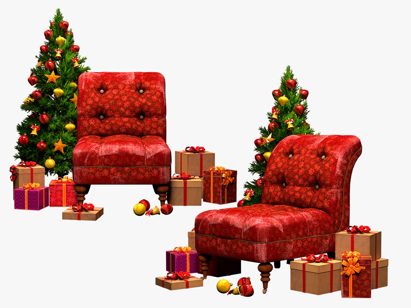 Santa Chair Santa Claus Chair 3D Model - TurboSquid 2328351
