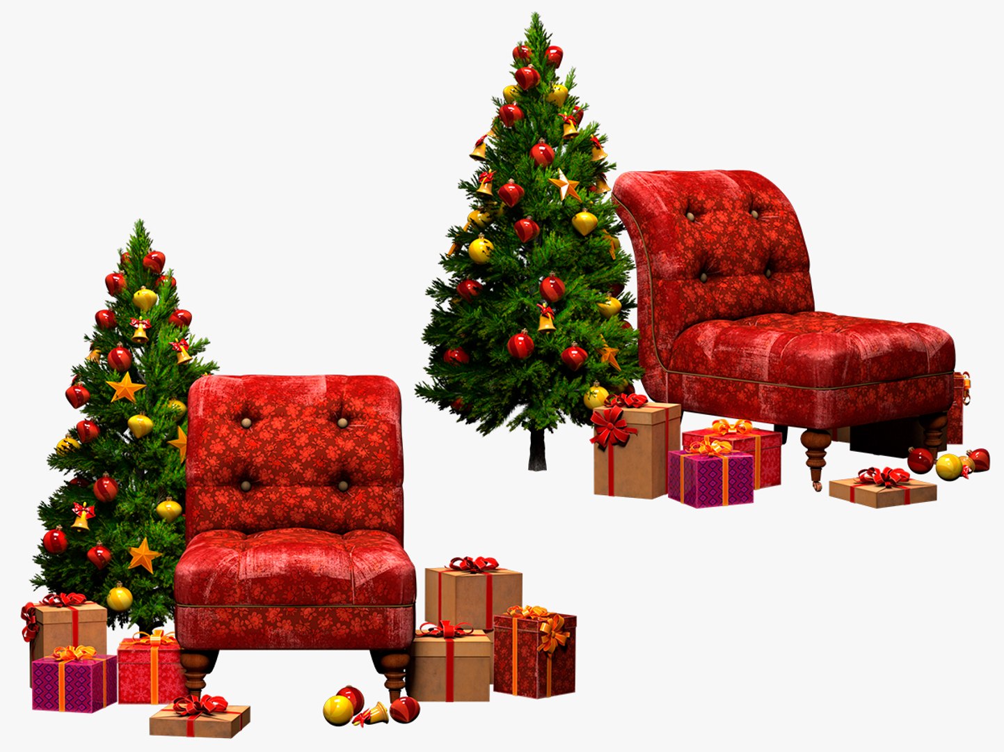 Santa Chair Santa Claus Chair 3D Model - TurboSquid 2328351