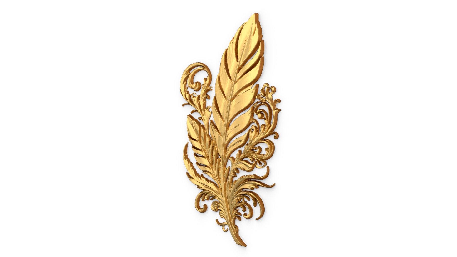 Feather decor set wall mural 01 3D - TurboSquid 2172342
