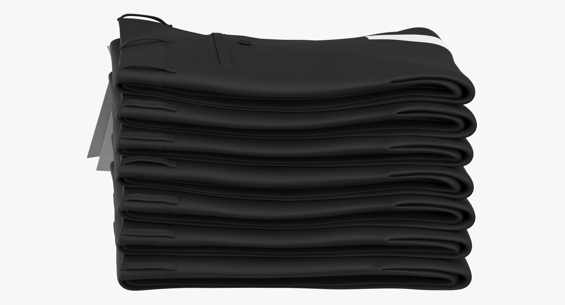 3D Folded Pants 7 Pile Black Dark and Light Khaki(1) model - TurboSquid ...