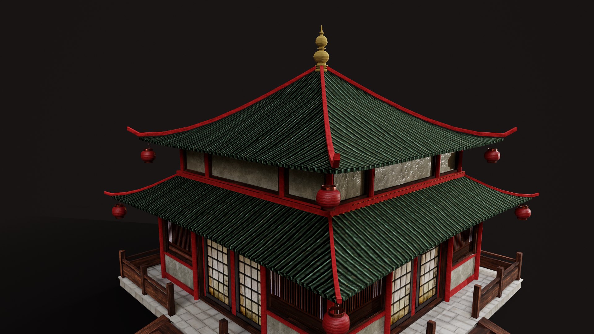 3D AsianJapanese Realistic Exterior Building - TurboSquid 1907923