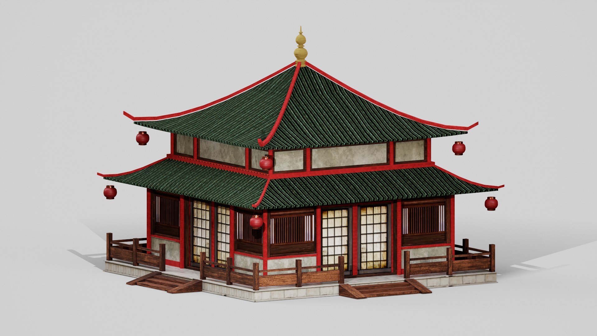 3D AsianJapanese Realistic Exterior Building - TurboSquid 1907923