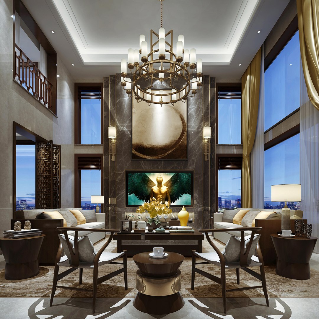 52- New Chinese Style Living Room 3D Model - TurboSquid 2026400