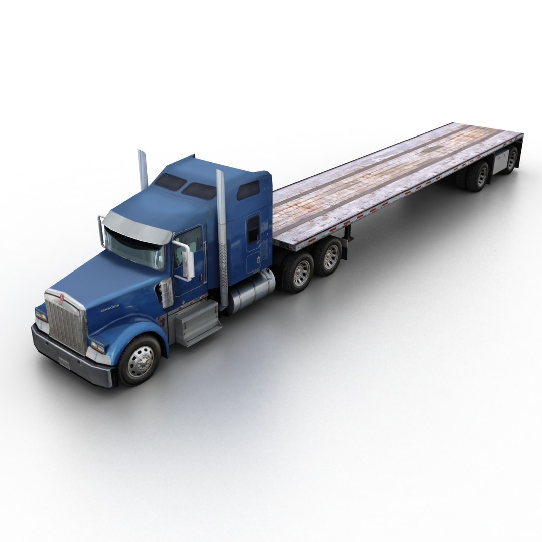W900 Flat Bed Loader 3d Model