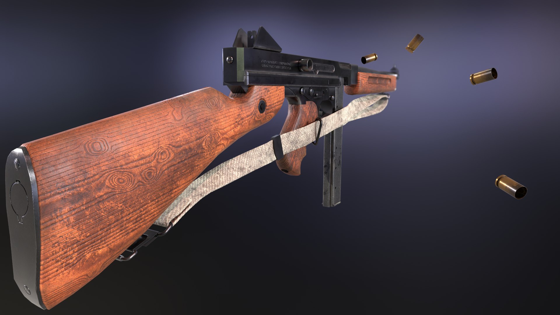 3D Thompson Sub-machine Gun M1A1 - TurboSquid 1966876