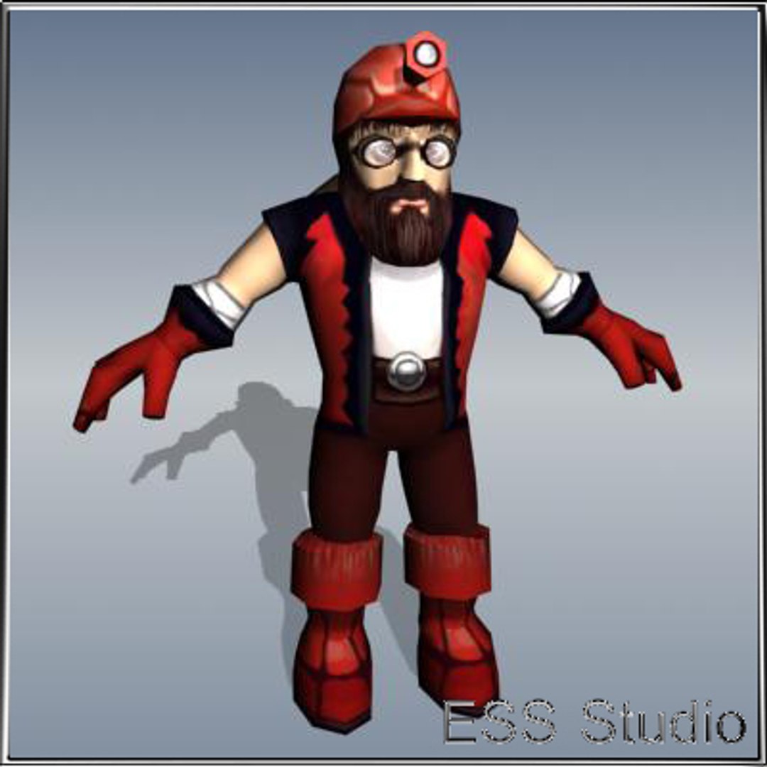 3d dwarf-discoverer polygonal realtime model