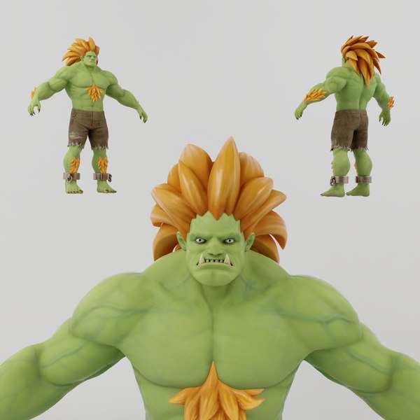 Blanka Lowpoly Rigged Modelo 3D - TurboSquid 2034155