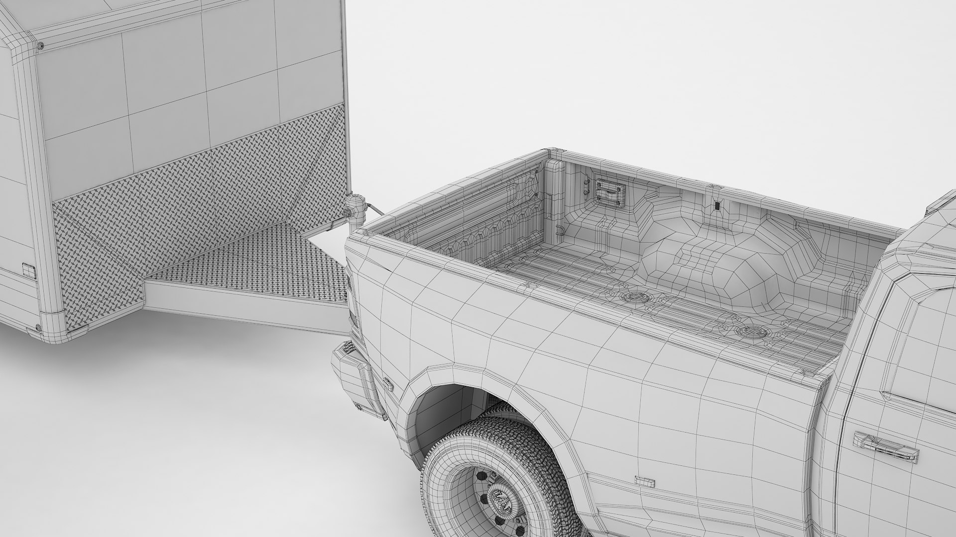 3D Dodge Ram 3500 HD 2021 Car Hauler Trailer 04 - TurboSquid 2112797