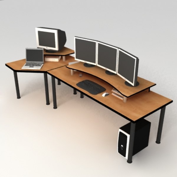 pc office table 3d max