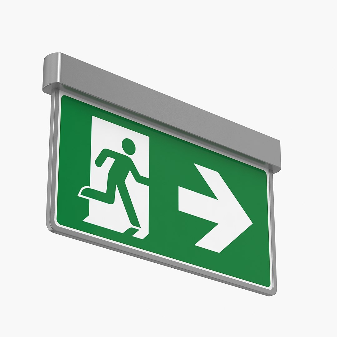 Exit Sign 3D - TurboSquid 1579013