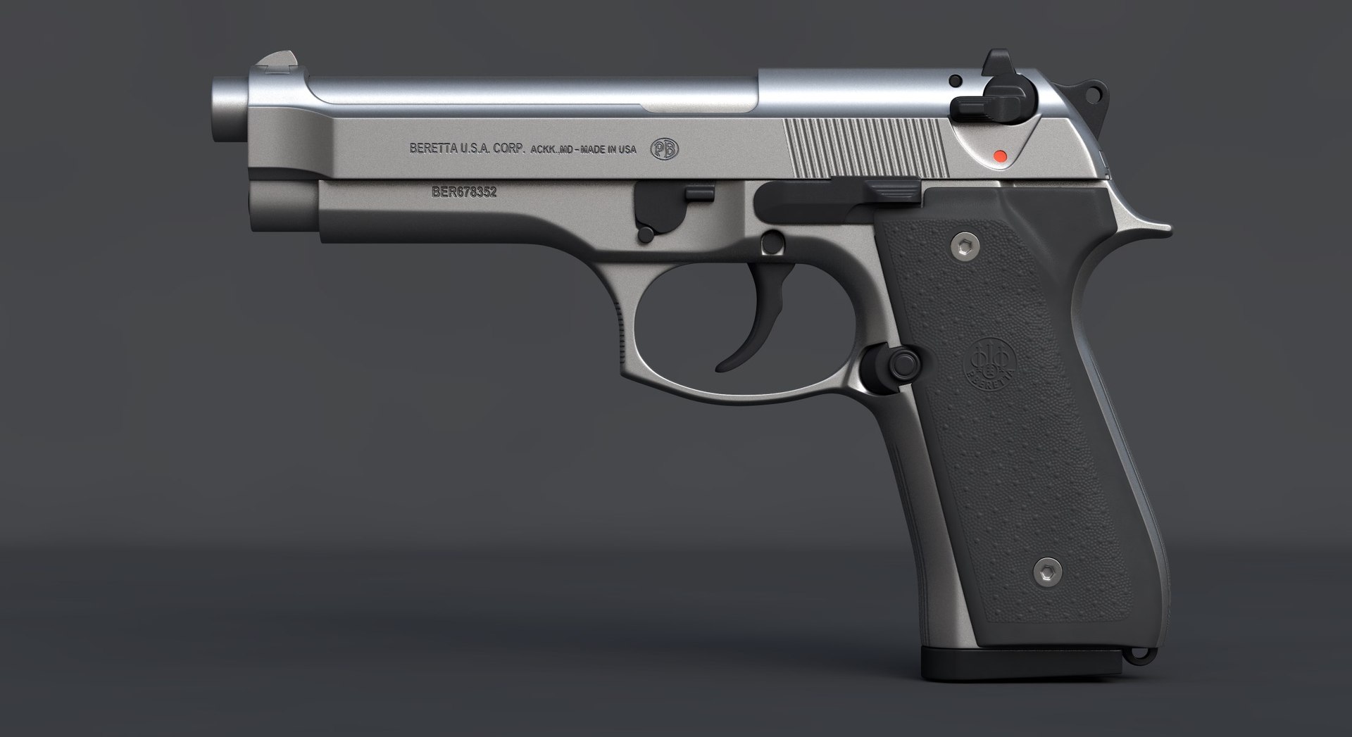 3D Beretta 92fs Inox - - TurboSquid 1396427