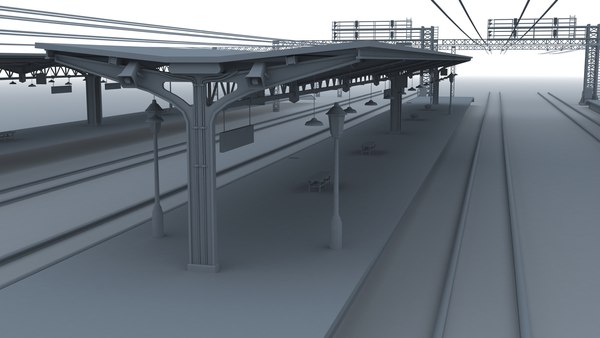 3D railway train station model - TurboSquid 1461597